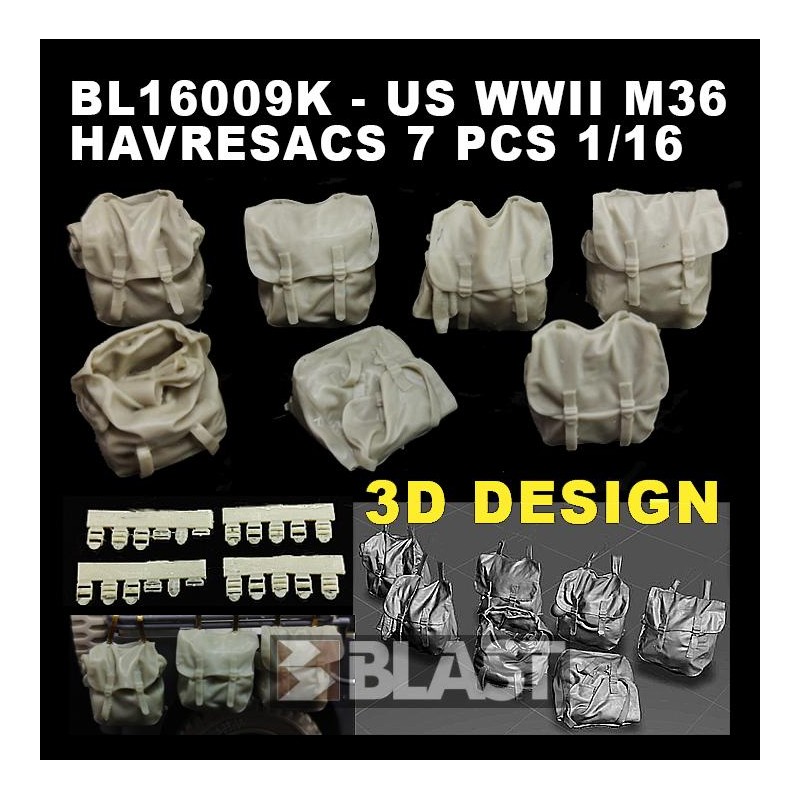 BL16009K - US WWII M36 HAVRESACS 7 PCS 1/16