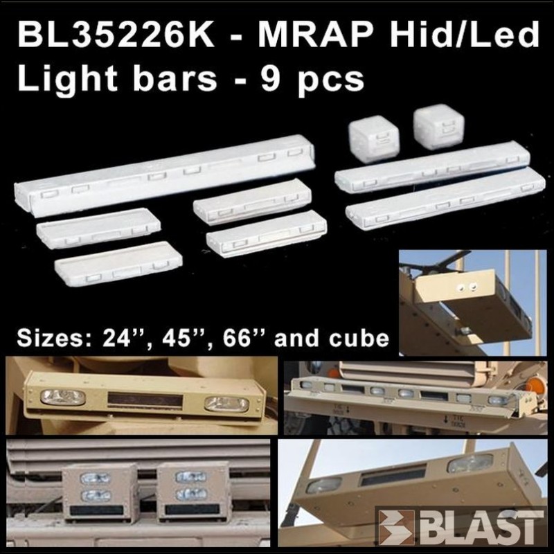 BL35226K MRAP HID/LED LIGHT BARS 9 PCS